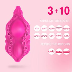 Wearable Panty Vibrator with App & Remote Control Vibrating Eggs,Rechargeable Butterfly Vibrators Clitorals Stimulator Vibrating Panties Wearable Sex Toy for Women (Red)