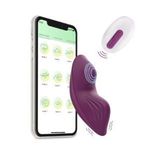 wearable panty vibrators, app remote control vibrators with 9 vibrating modes, butterfly vibrators for vagina and clitoral, waterproof magnetic charging sex toys for women or couples(purple)