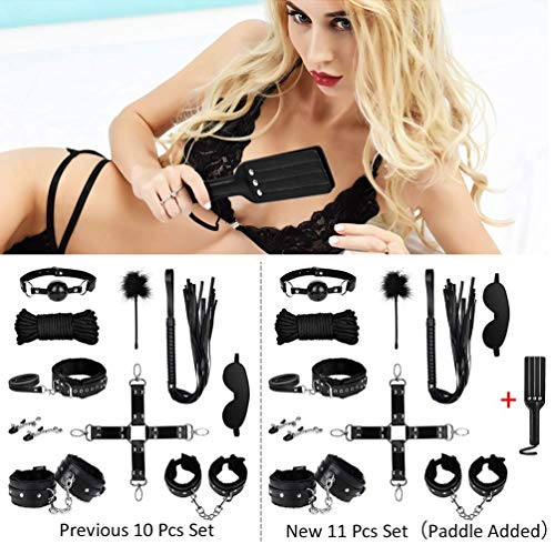 UTIMI Bondage for Sex 11 Pcs BDSM Leather Bondage Sets Restraint Kits for Women and Couples