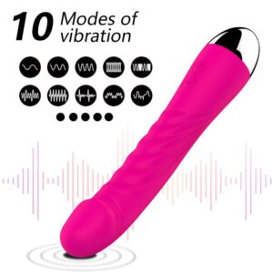 G-Spot Silent Vibrator Realistic Dildo for Women with 10 Vibration, Small Shaped Vibrating Machine Clitoris Nipple Vagina Massagers Soft Liquid Silicone Waterproof Adult Sex Toys Solo Play or Couples