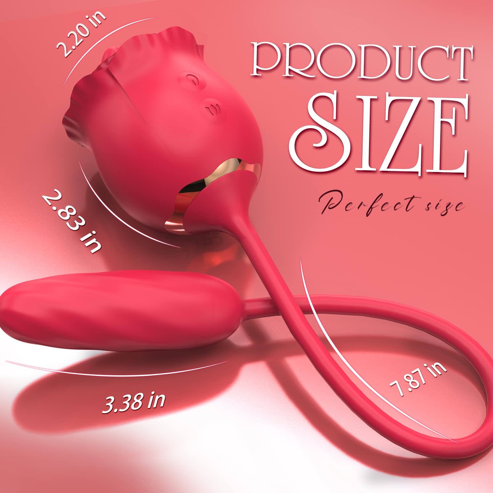 Rose Sex Toys Clitoris Vibrator, Tongue Licking & Thrusting Dildo G Spot Vibrators Adult Rose Toy with 9 Vibrating Modes Clitoral Stimulator Sexual Pleasure Tool for Female or Couple