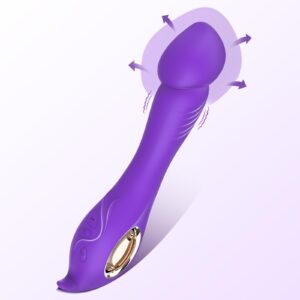 realistic dildos g spot vibrator - bggood sex toy with 9 vibration & 5 inflatable vibrators dildo for woman sexual toy, clitoris stimulator adult sex toys for women and couple(purple)