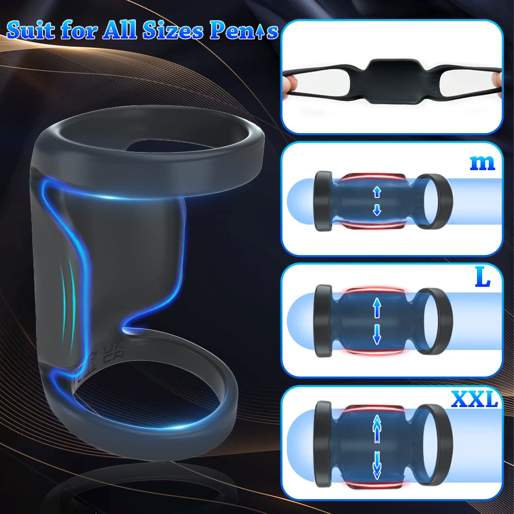 Multi-Wearable Vibrating Cock Ring Penis Tanshunly Adult Male Couples Sex Toys for Men Couple Pleasure, Mini Silicone Rings G spot Stimulator with 9 Vibrations