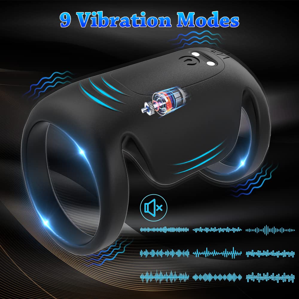 Multi-Wearable Vibrating Cock Ring Penis Tanshunly Adult Male Couples Sex Toys for Men Couple Pleasure, Mini Silicone Rings G spot Stimulator with 9 Vibrations