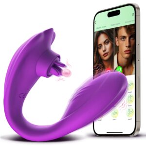 remote control vibrator sex toy - clitoral licking g spot vibrator with 20 modes, couples vibrator with app, wearable panty vibrator for clit g spot stimulation, adult sex toys for women or couples