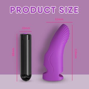 Finger Dildo Couples Sex Toys, Couples Bullet Vibrator, Sexual Pleasure Tools for Women, Waterproof G spot Clitoris Nipple Mini Vibrator, Rechargeable Silicone Finger Stimulator with 9 Vibration Modes