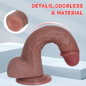 Sex Toys Dildo Realistic Silicone Dildo, Safety Material for Clitoral Vagina and Anal Stimulation with Strong Suction Cups, Sex Adult Toys for Women and Couple 7.8 Inch