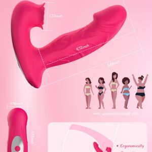 Rose Vibrator Toy for Woman,Sucking Dildo Stimulator with 9 Sucker Vibrators Modes,Remote Control G Spot Nipple Stimulation Sex Toys,Anal Plug for Adult Sex Toy for Woman Female Couples