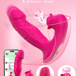 Rose Vibrator Toy for Woman,Sucking Dildo Stimulator with 9 Sucker Vibrators Modes,Remote Control G Spot Nipple Stimulation Sex Toys,Anal Plug for Adult Sex Toy for Woman Female Couples