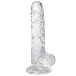 alovegarden 7.6 inch realistic dildo g-spot stimulation dildos with powerful suction cup for hands-free play anal adult sex toy for women and couple (clear)