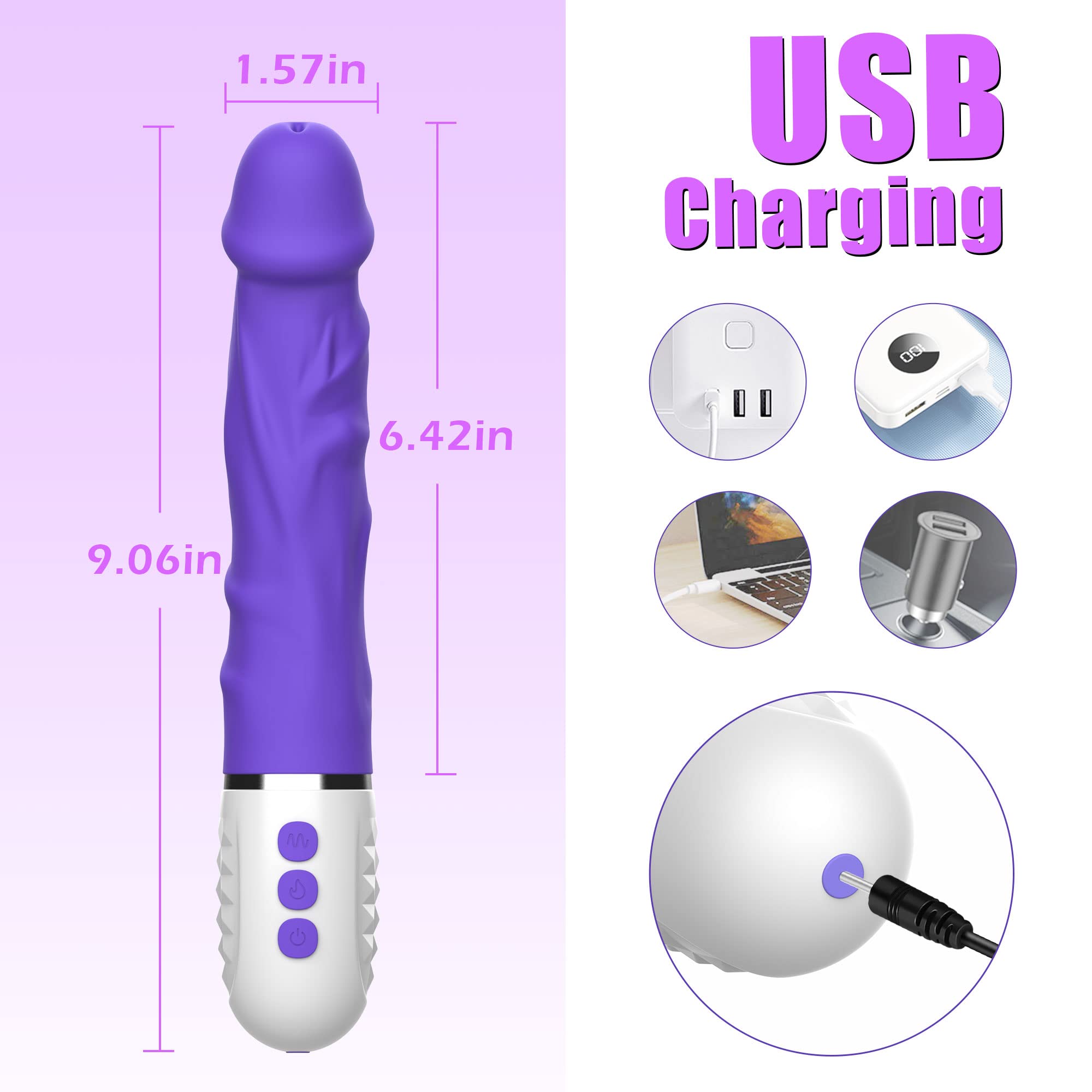 Realistic Dildo Vibrators with Heating Function, G Spot Vibrator Women Sex Toy with 10 Vibration Settings Adult Toys for Women, Adult Toy Silicone Dildo Female Sex Toys Dildos, Adult Sex Toys & Games