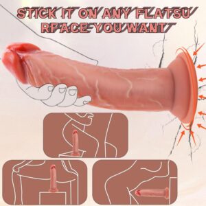 Realistic Dildo Sex Toy for Women,G-Spot Huge Silicone Dildos with Powerful Suction Cup for Hands-Free Play,8.07inch Realistic Penis Anal Plug for Women and Couple