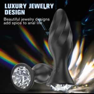 Vibrating Jewelry Butt Plug with APP Control, Anal Vibrator Prostate Massager Remote 9 Vibration Modes for Fun, Rechargeable Sex Toys Men Women and Couples