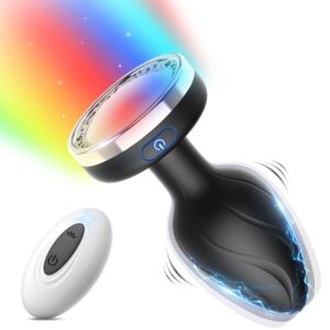 vibrating butt plug, dankis anal plug with flashing light base, anal sex toys for men vibrator, prostate massager adult toys for men's sex, toys/woman sex anal vibrator for her adult pleasure