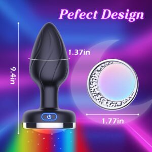 Vibrating Butt Plug, DANKIS Anal Plug with Flashing Light Base, Anal Sex Toys for Men Vibrator, Prostate Massager Adult Toys for Men's Sex, Toys/Woman Sex Anal Vibrator for Her Adult Pleasure