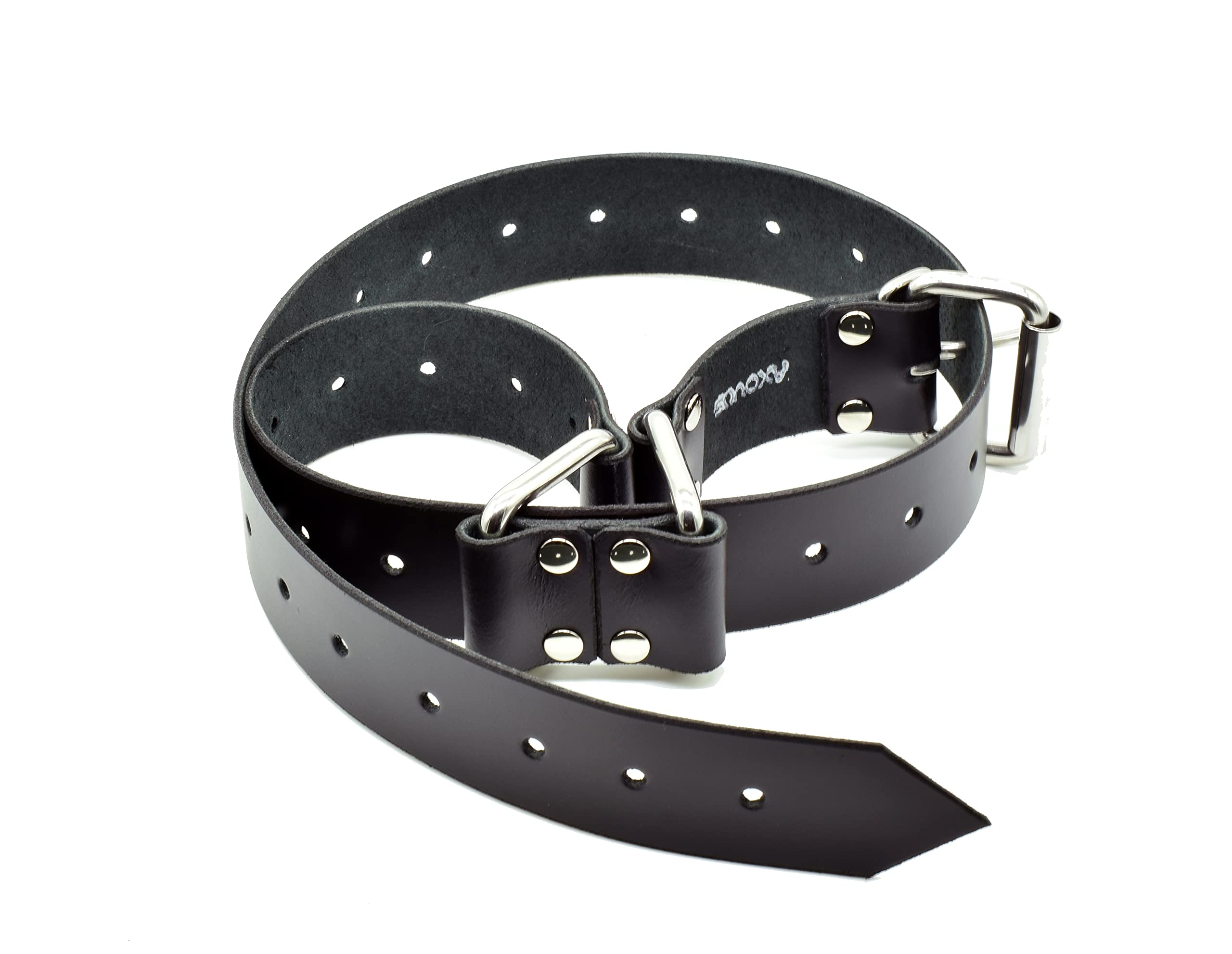 Axovus Preimum Leather Bondage Hobble Belt - Wrist, Ankle BDSM Fetish Restrains also functions as Fashion Belt (Large)