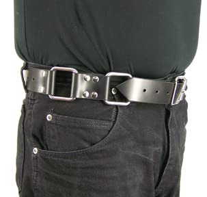 Axovus Preimum Leather Bondage Hobble Belt - Wrist, Ankle BDSM Fetish Restrains also functions as Fashion Belt (Large)