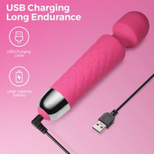 Rechargeable Personal Massager -Adult Toys Wand Massager-Rose Pink Sex Toy Vibrators -G-Spot Vibrator Clit- Quiet Small Vibrator for Women & Men - Sex Toys for Women (Pink)