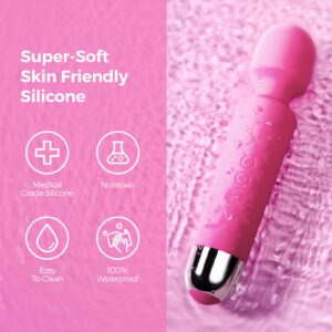 Rechargeable Personal Massager -Adult Toys Wand Massager-Rose Pink Sex Toy Vibrators -G-Spot Vibrator Clit- Quiet Small Vibrator for Women & Men - Sex Toys for Women (Pink)