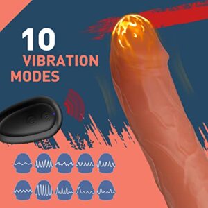 ROSYROSY Vibrating Cock Sleeve Penis Ring Sex Toys, Ultra-Soft Penis Extender with 10 Vibrations for Prolonged Erection, Realistic Silicone Pennis Enlarger Dildo Adult Toys for Men Couple