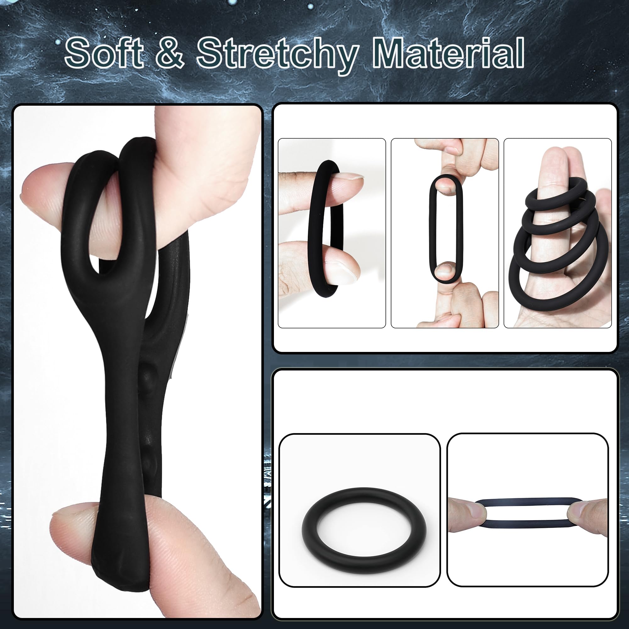 Sex Toys Penis Ring Cock Ring Set for Men, Cock Sexual Stimulation Device, Longer Harder Stronger Erection Cock Ring for Sex Men Erection Enhancing and Orgasm Sex Toy (9pcs-A) (9 Pcs-A)