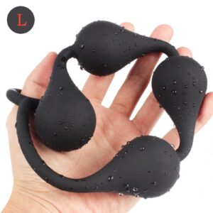 Adults 4 Pulling Beads Waterdrop Silicone Anal Plugs, Personal Portable G-spot Massager para Penis Suction Prostate Pussy Sexual Stimulation Training Sex Toy for Women Female Men Male Unisex (M)