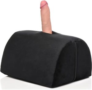 bedroom bliss love toy cushion for men, women & couples. great for sexual positioning & deep penetration, saddle-style mount with toy pocket. high-density foam. easy to clean covers. 1 piece, black