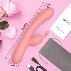 Sex Toys, Rabbit Vibrator with 8 Vibration Modes, Soft Silicone, G-Spot Stimulator, Bunny Vibrators for Clitoral, Vagina, or Nipple, Waterproof, Flexible, Vibrating Adult Toys for Women, Pink