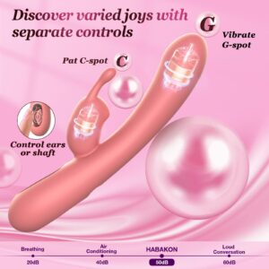 Sex Toys, Rabbit Vibrator with 8 Vibration Modes, Soft Silicone, G-Spot Stimulator, Bunny Vibrators for Clitoral, Vagina, or Nipple, Waterproof, Flexible, Vibrating Adult Toys for Women, Pink