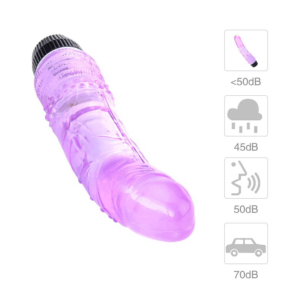 Vibrator Dildo Jelly Multi Speed Unisex Adult Sex Toy for Men Women Sexual Stimulation Pleasure Performance(Purple)