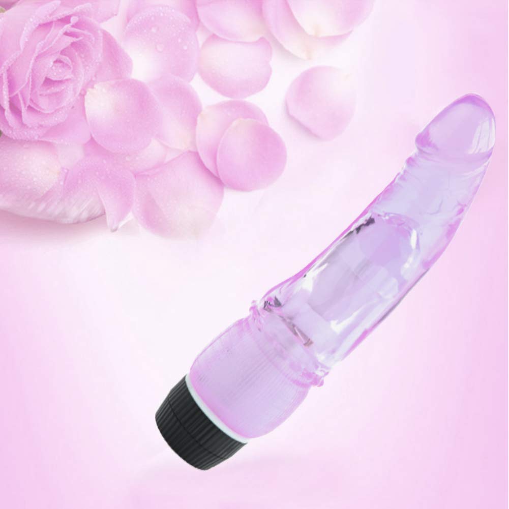 Vibrator Dildo Jelly Multi Speed Unisex Adult Sex Toy for Men Women Sexual Stimulation Pleasure Performance(Purple)