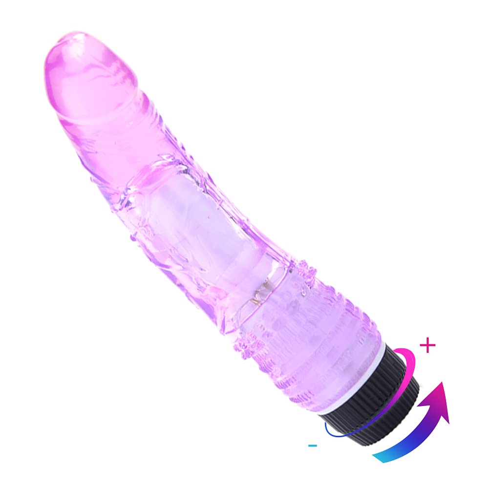 Vibrator Dildo Jelly Multi Speed Unisex Adult Sex Toy for Men Women Sexual Stimulation Pleasure Performance(Purple)