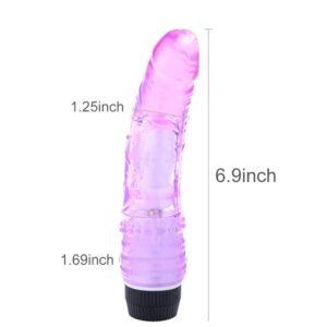 Vibrator Dildo Jelly Multi Speed Unisex Adult Sex Toy for Men Women Sexual Stimulation Pleasure Performance(Purple)