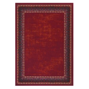 Antep Rugs Alfombras Bordered Modern 4x6 Non-Slip (Non-Skid) Low Pile Rubber Backing Indoor Area Rug (Maroon Red, 4' x 5'8")