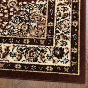 Antep Rugs Oriental 6x9 Traditional Medallion Indoor Area Rug Siesta (Maroon Beige, 6'7" x 9')