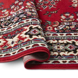 Home Dynamix Premium Sakarya Traditional Medallion Border Area Rug, Claret, 7'8"x10'7" Rectangle