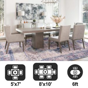 BESTSWEETIE 8x10 Area Rugs for Living Room Area Rug 8x10 Living Room Washable Rugs 8x10 Vintage Rug Area Rug for Bedroom Living Room Dinning Room No Pile Non Slip Purple/Blue/Multi