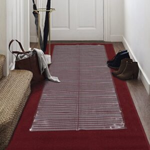 ottomanson multi grip ribbed carpet protector runner rug , 26" x 6', clear