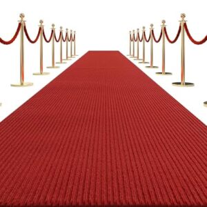 HOMBYS 450 GSM Thickness Red Carpet Runner for Party, Extra Thick & Non-slip Felt Rug Red Aisle Runner Rug for Special Events, Wedding Hollywood Oscars, 2.6 * 30 ft