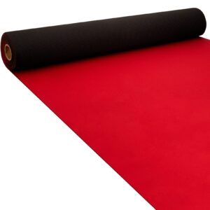 boao neoprene carpet runner reusable plastic floor runner non slip rubber backed runner rugs for hallway aisle runner carpet roll for wedding party decor prom business outdoor (red, 10 x 2.3 ft)