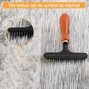 Astfys Hand Held Carpet Rake, Making Carpets Fluffy Again, Clean Hair, Let Carpet Restore Softness (Iron, Black, 2 PCS