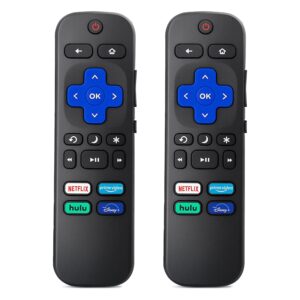 (pack of 2) replaced remote control for roku tv, compatible for roku built-in tcl/lg/hisense/philips/sharp/onn/insignia/element tv【not for roku stick and box】