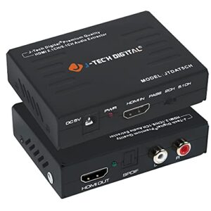 j-tech digital premium quality 1080p hdmi to hdmi + audio (spdif + rca stereo) audio extractor converter (jtdat5ch)