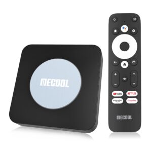 android 11.0 tv box, mecool km2 plus 2gb 16gb smart tv box with netflix certified, google assistant dolby atmos, tv box 4k support av1, 2.4g/5g, ethernet, wifi 5, bt 5.0 with amlogic s905x4 (black)