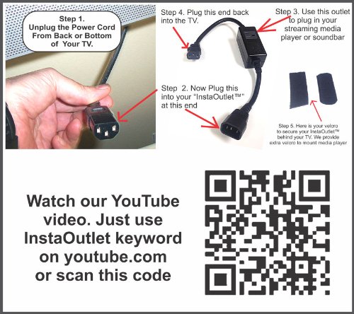 The InstaOutlet® for Media Players Chromecast, Roku, Apple TV