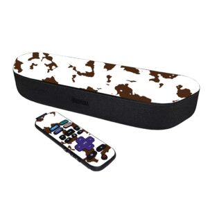 mightyskins skin compatible with roku streambar media player (2020) - brown cow | protective, durable, and unique vinyl decal wrap cover | easy to apply and change styles | made in the usa