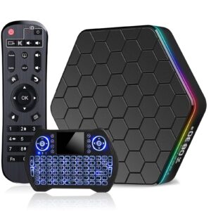 t95z plus android tv box 12.0 | 4gb ram 32gb rom | wifi6 | 6k 3d hdr10+ | bluetooth 5.0 | android box with keyboard remote | dual band 2.4ghz/5.8ghz | smart tv box 2024