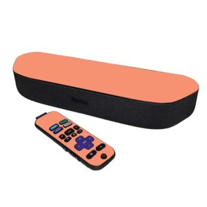 mightyskins skin compatible with roku streambar media player (2020) - solid peach | protective, durable, and unique vinyl decal wrap cover | easy to apply and change styles | made in the usa