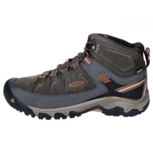 KEEN Men's Targhee 3 Mid Height Waterproof Hiking Boots, Black Olive/Golden Brown, 11