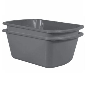 wash basins – rectangular plastic hospital bedside soaking tub [2 pack] small 7 quart graduated bucket - portable washbasin for washing, cleaning, foot bath, washing dishes, face cleansing bowl